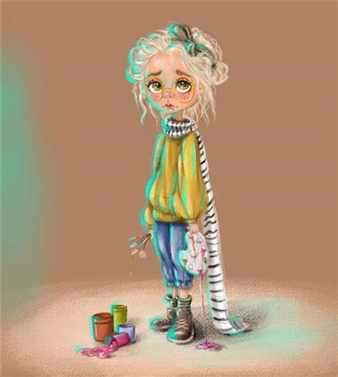 دختری مایوس از کشیدن نقاشی به سبک نقاشی دیجیتال 1444747