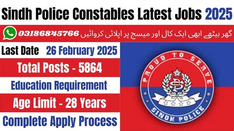 Sindh Police Jobs 2025 Sindh Police Constables Jobs 2025 Sindh