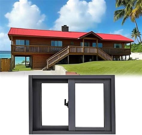 Lockable Horizontal Sliding Mobile Home Window Black Gray Aluminum