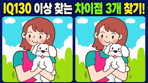 다른그림찾기 Iq130 이상 찾는 차이점 3개 찾기 💥 재밌고 건강한 두뇌훈련 퀴즈 Find Difference 치매 예방