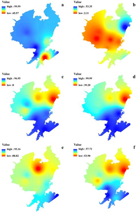 The Spatial Distribution Of Normalization Score Of Some Indicators In