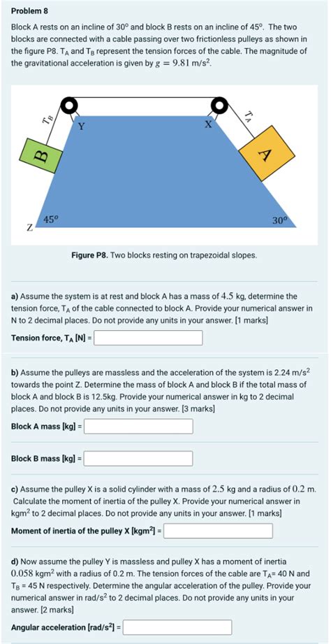 Solved Problem Block A Rests On An Incline Of And Chegg