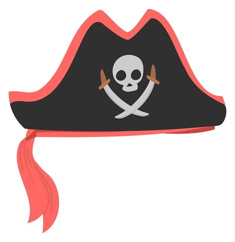 Premium Vector Pirate Hat Color Icon Retro Marine Captain Cap