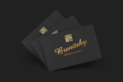 우아한 검은 명함 이랑 프리미엄 Psd 파일