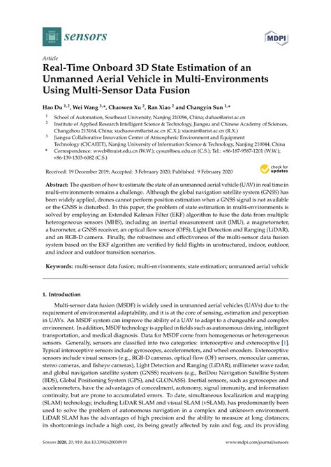 Pdf Real Time Onboard 3d State Estimation Of An Unmanned Aerial