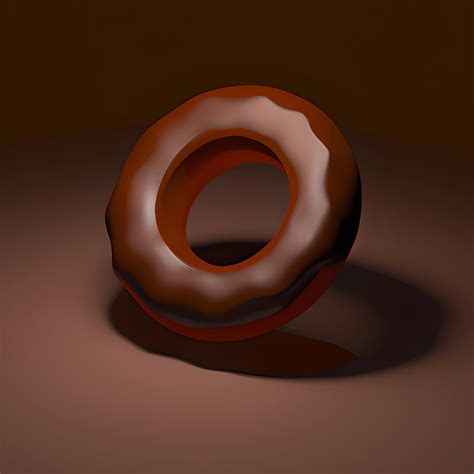 3d Chocolate Donut Volumetric Light · Creative Fabrica