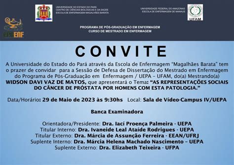 CONVITE DEFESA DISSERTAÇÃO TURMA 2021 Programa de Pós Graduação em