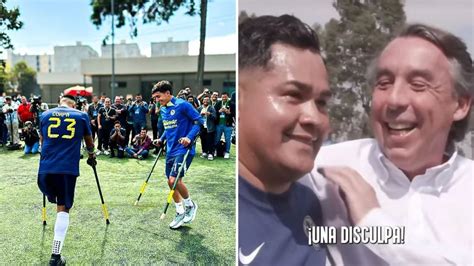 Cuidado con el patrón Emilio Azcárraga Jean recibe balonazo en presentación del equipo de