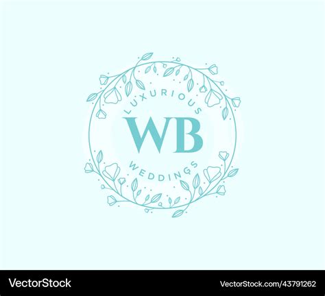 Wb Initials Letter Wedding Monogram Logos Vector Image