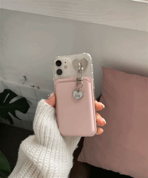 추가금없음 ️풀세트 Ballet Heart Ribbon Mac Safe Keyring Case 발레코어 하트리본 맥세이프 하드 케이스 세트 에이블리