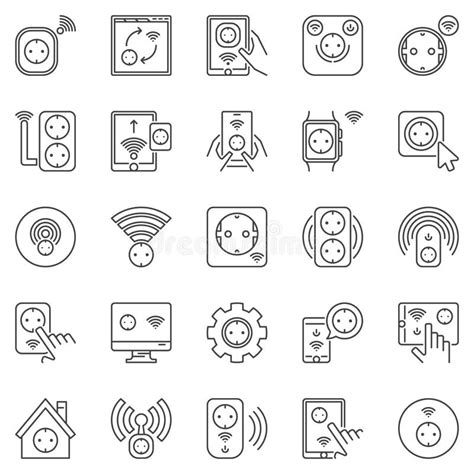 Wall Socket Symbols Set Stock Vector Illustration Of Symbol 22384391