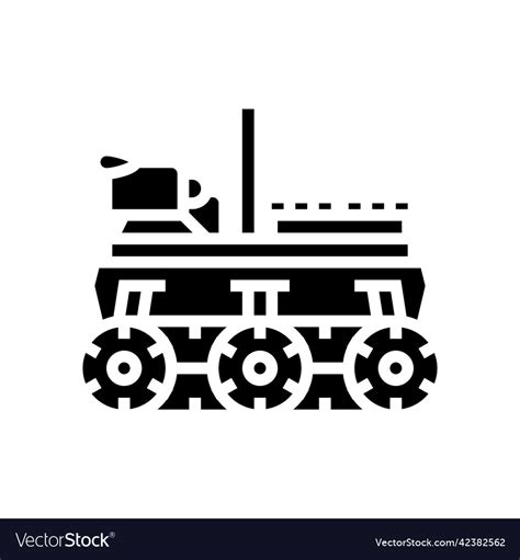 Autonomous Robot Glyph Icon Royalty Free Vector Image