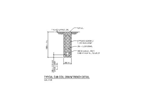 Dia Sub Soil Drain M Deep Free CAD Blocks In DWG File Format