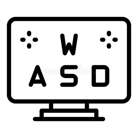 Online Gamer Icon Outline Vector Pc Challenge Stock Illustration