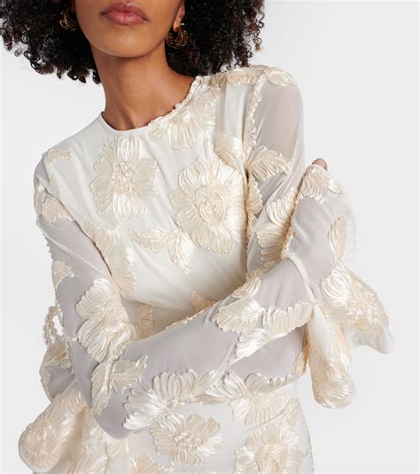 Bridal Rosita Floral Appliqué Mesh Minidress In White Rotate Mytheresa
