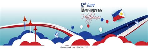 Vector Illustration Happy Independence Day Philippines Stock Vector