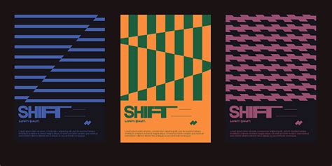 스위스 디자인 포스터 컬렉션 레이아웃의 메타 현대 미학 잔인한 영감을 받은 벡터 그래픽 템플릿 세트는 대담한 타이포그래피와