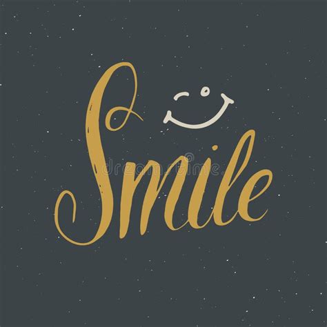 Sonrisa Que Pone Letras a La Muestra Manuscrita Texto Caligráfico