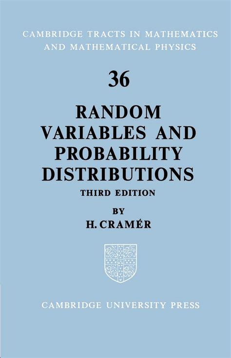 Buy Random Variables And Probability Distributions Cambridge Tracts In Mathematics Book