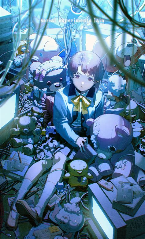 Iwakura Lain Serial Experiments Lain Drawn By Nshi Danbooru