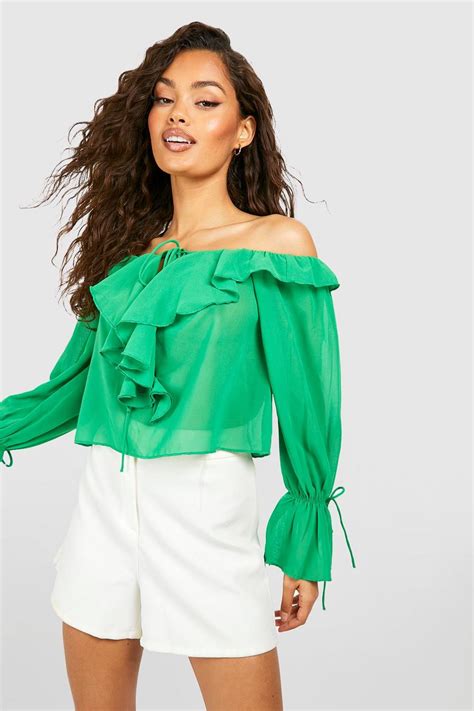 Chiffon Tops Chiffon Blouses And Floaty Tops Boohoo Uk