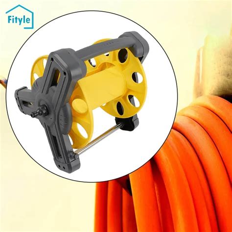 Fityle Hand Crank Garden Hose Reel Cart Organiser Wall Mount Water Pipe