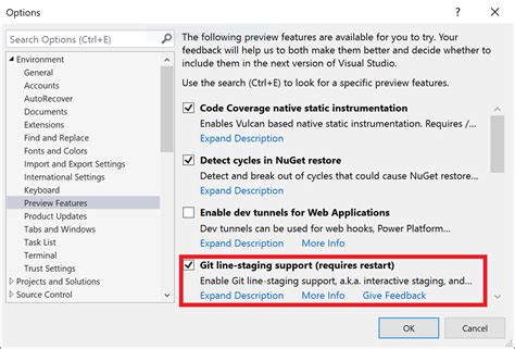 Visual Studio Git Line Staging