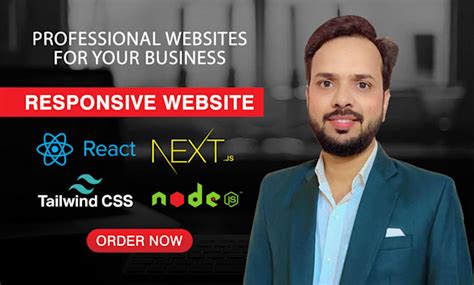 develop a responsive website using react next and tailwind by md