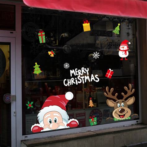 Merry Christmas Wall Stickers Santa Claus Reindeer Grandado