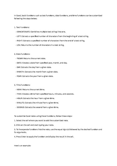 Excel Manual For Learning Purpose Only In Excel Basic Functions