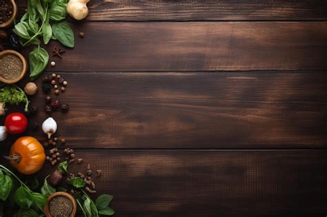 Rustic Delights A Tempting Food Menu Set On A Dark Wooden Background Premium AI Generated Image
