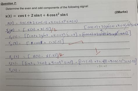 solved determine the even and odd components of the