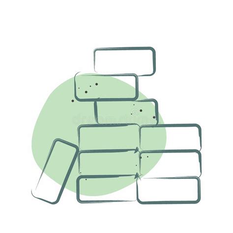 Icon Brickwork Related To Building Material Symbol Color Spot Style Simple Design Editable