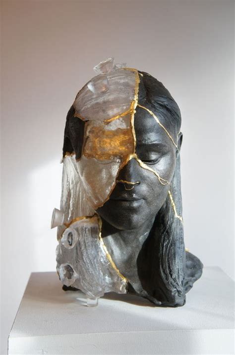 Kintsugi Head 1 Sculpture By Billie Bond Sculpture Saatchi Art