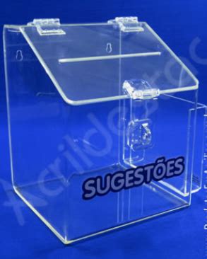 Acrildestac Produtos em Acrílico Caixa de Sugestões em Acrílico