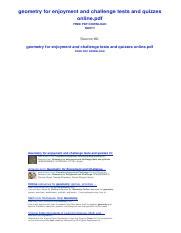 Geometry For Enjoyment And Challenge Tests And Quizzes Online Pdf Geometry For Enjoyment And