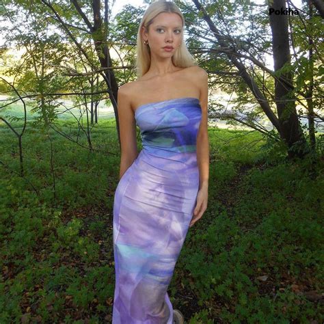 Vestido Largo Ajustado Sin Tirantes Para Mujer Prenda Elegante Con