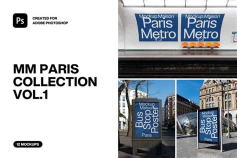 12款法国巴黎城市街拍灯箱广告牌海报设计作品展示效果图ps样机 Paris Collection Vol 格外视觉uiguicn 国外高品质设计素材共享网