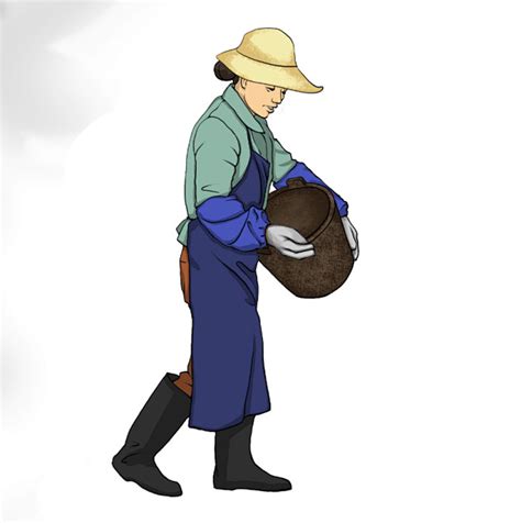 春耕农忙播种手绘农民人物插画