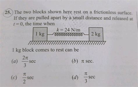 The Two Blocks Shown Here Rest On A Frictionless Surface If They Are Pul