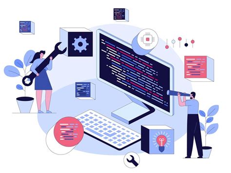 premium vector programming and software development concept