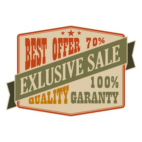 Banner vintage de venda exclusiva rótulo retrô fita verde isolada em branco Vetor Premium