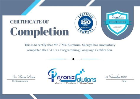 Kumkum Sijeriya On Linkedin The Certification Of C And C Programming