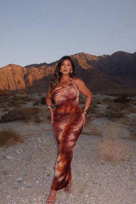 Maylee Textured Maxi Dress Brown Combo Fashion Nova