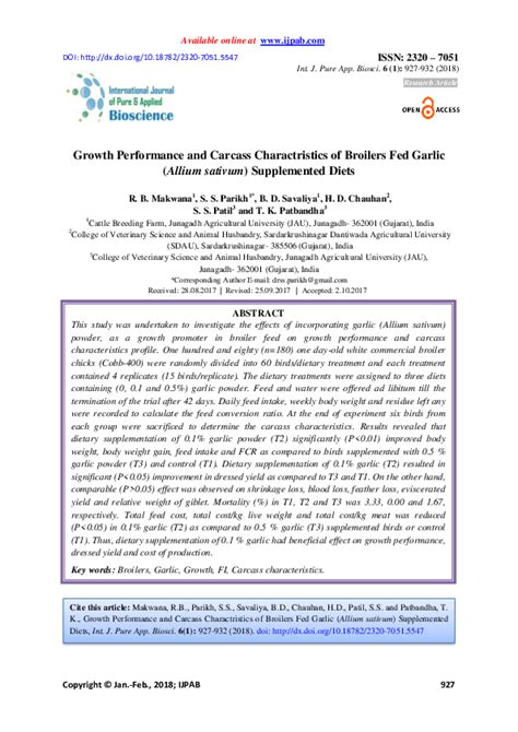 Pdf Growth Performance And Carcass Charactristics Of Broilers Fed