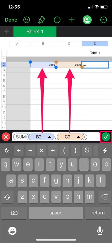 How To Use Formulas In Numbers Spreadsheets On Iphone And Ipad