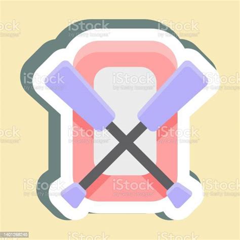 스티커 고무 보트 교육에 적합합니다 편집 가능한 간단한 디자인 디자인 템플릿 벡터 간단한 그림 강에 대한 스톡 벡터 아트 및