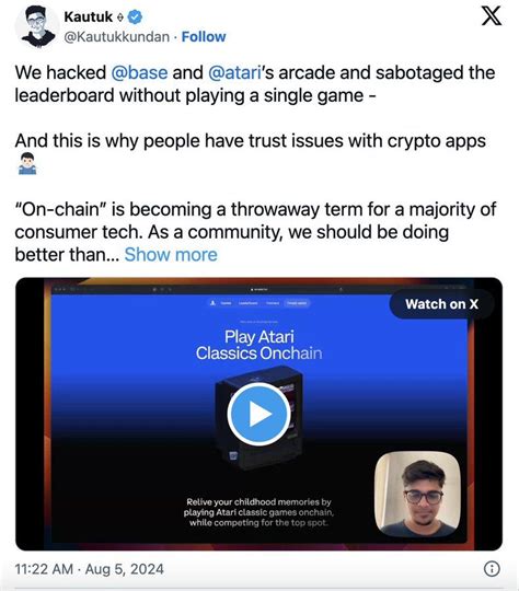 Developer Hacks Ataris On Chain Game To Expose Flaws Bscn Posted On The Topic Linkedin