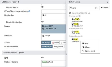 My Network Security Journal Create A Custom Icmp Service In A Fortigate Firewall