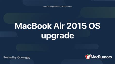 Macbook Air 2015 Os Upgrade Macrumors Forums